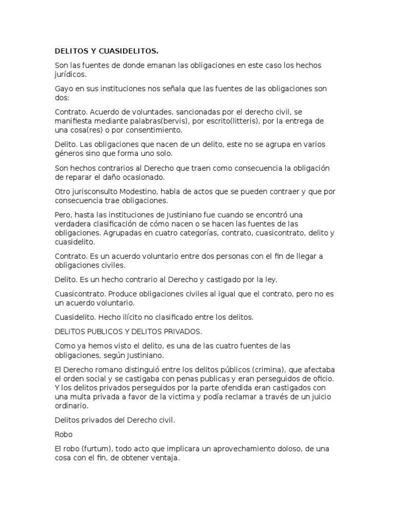 Delitos y Cuasidelitos | Delito | Causa de la acción