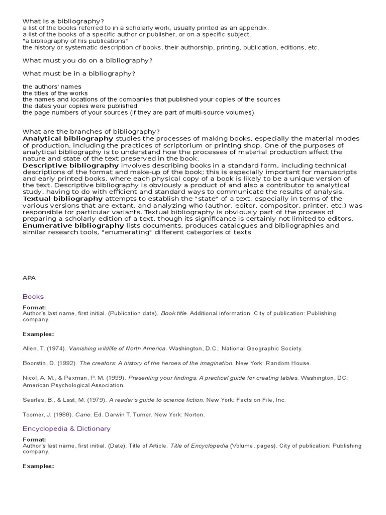 What Is A Bibliography | PDF | Citation | Bibliography