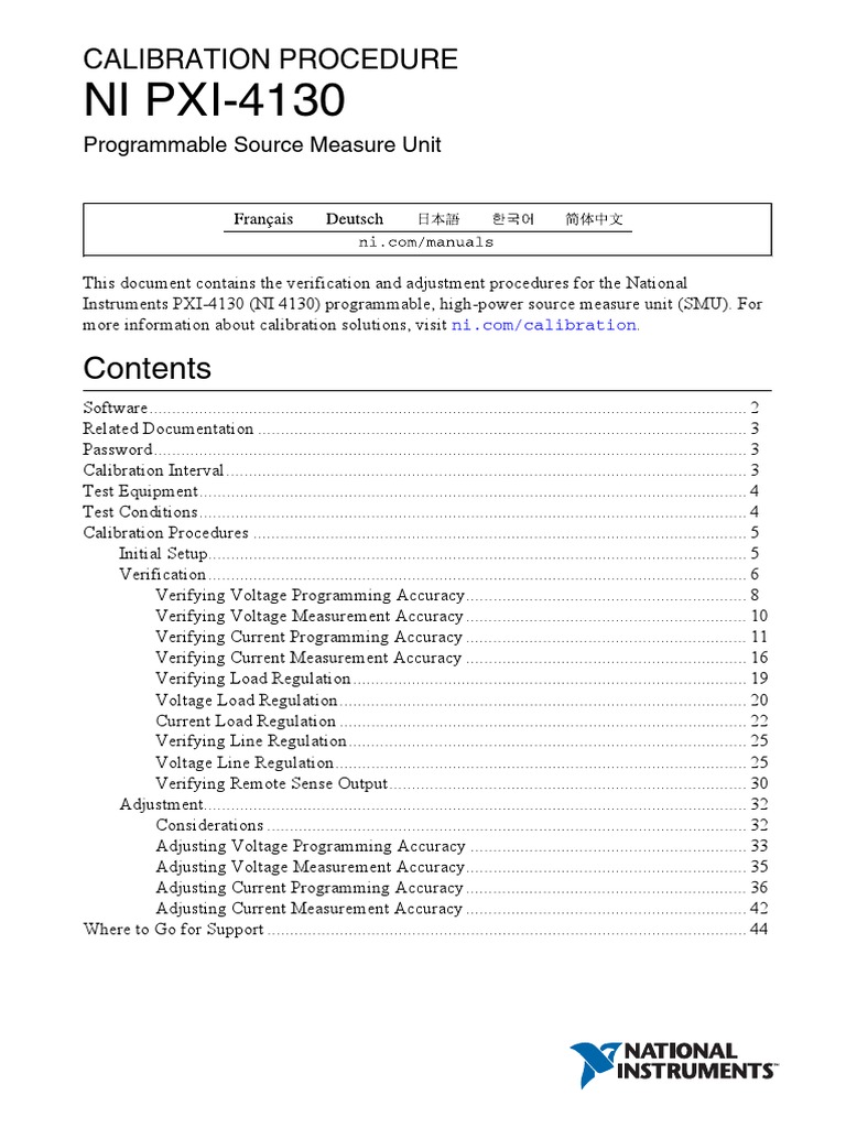 PXI-4130 Programmable Source Measure Unit | Download Free PDF ...