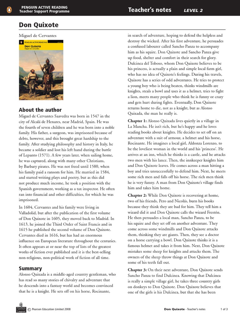 Don Quixote: Teacher's Notes | PDF