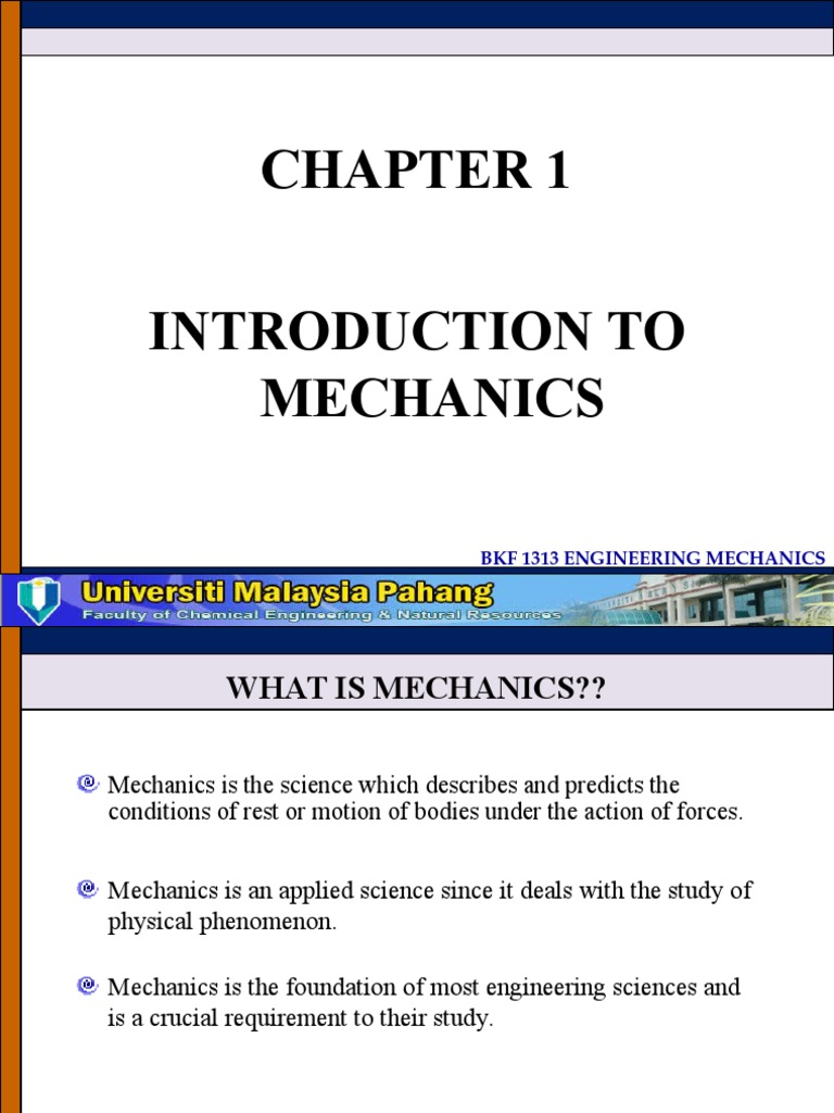 Chapter 1 - Introduction To Mechanics | PDF | Force | Classical Mechanics