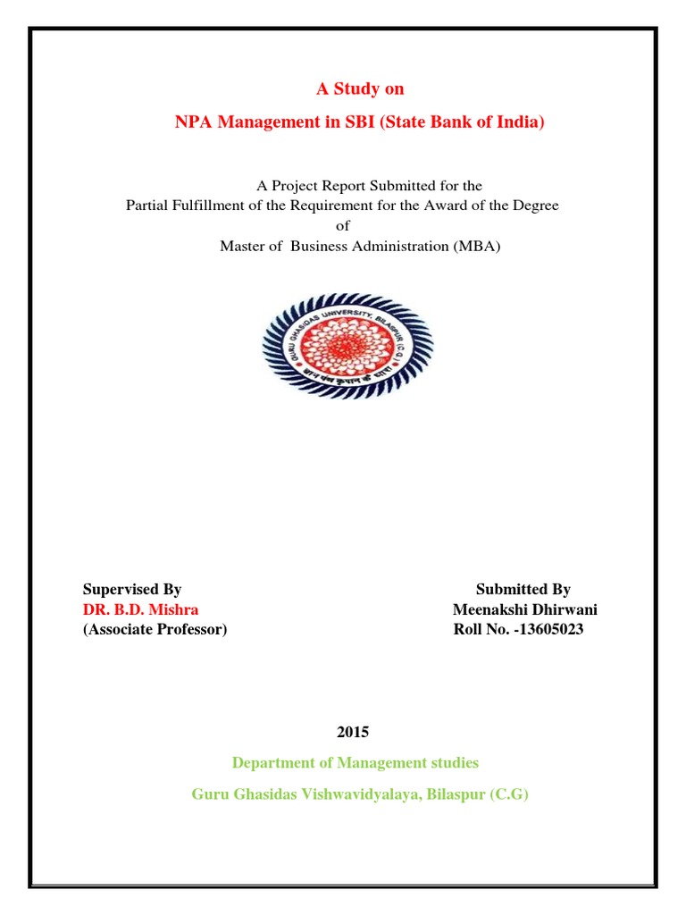 NPA Management in SBI | PDF | Debit Card | Banks