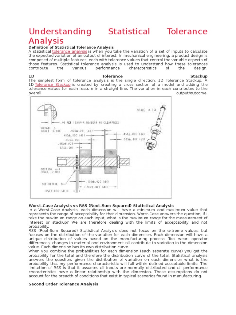 Statistical Tolerance Analysis Overview | PDF | Engineering Tolerance ...