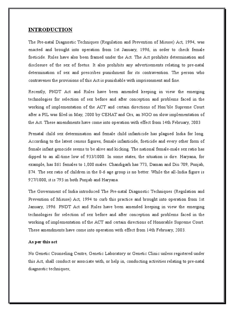 PCPNDT WL | PDF | Government Of India | Obstetrics