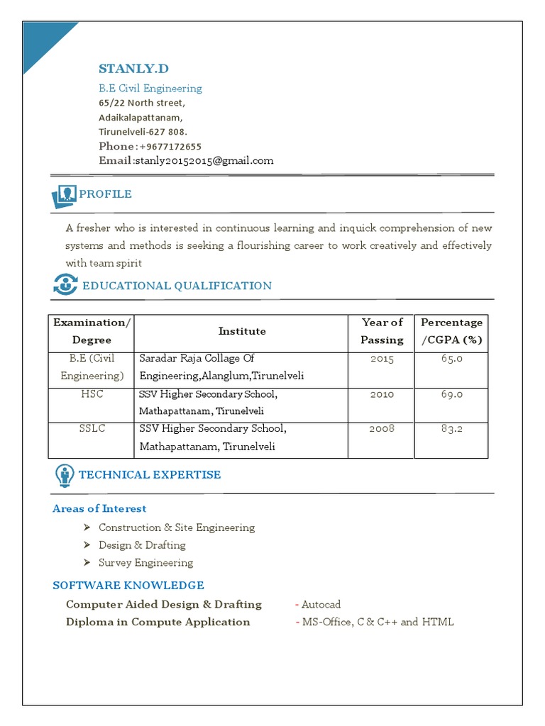 Stan New Resume | PDF | Engineering | Concrete