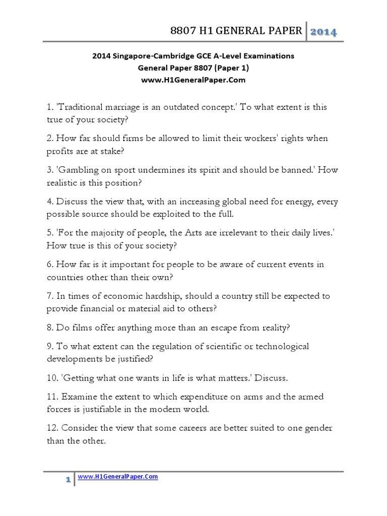 2014 General Paper | PDF | Business | Finance & Money Management