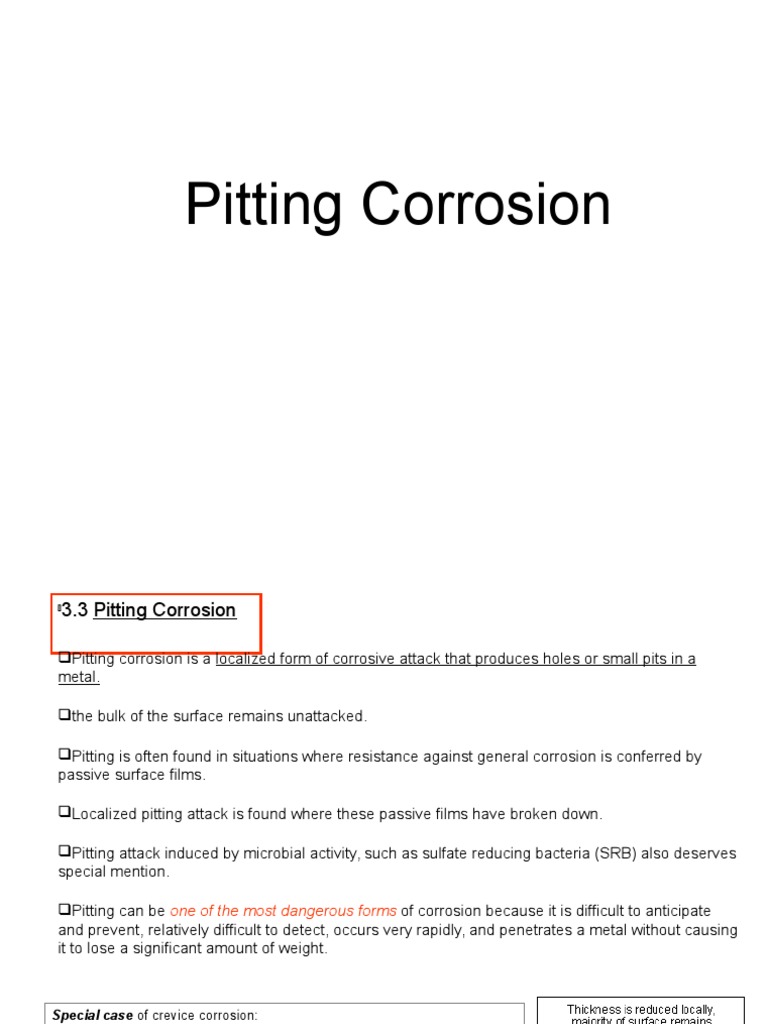 Understanding Pitting Corrosion: Causes, Effects, Prevention and Real ...