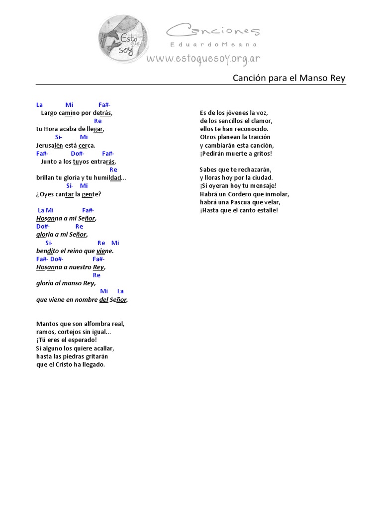Cancion para El Manso Rey Acorde 13 | PDF