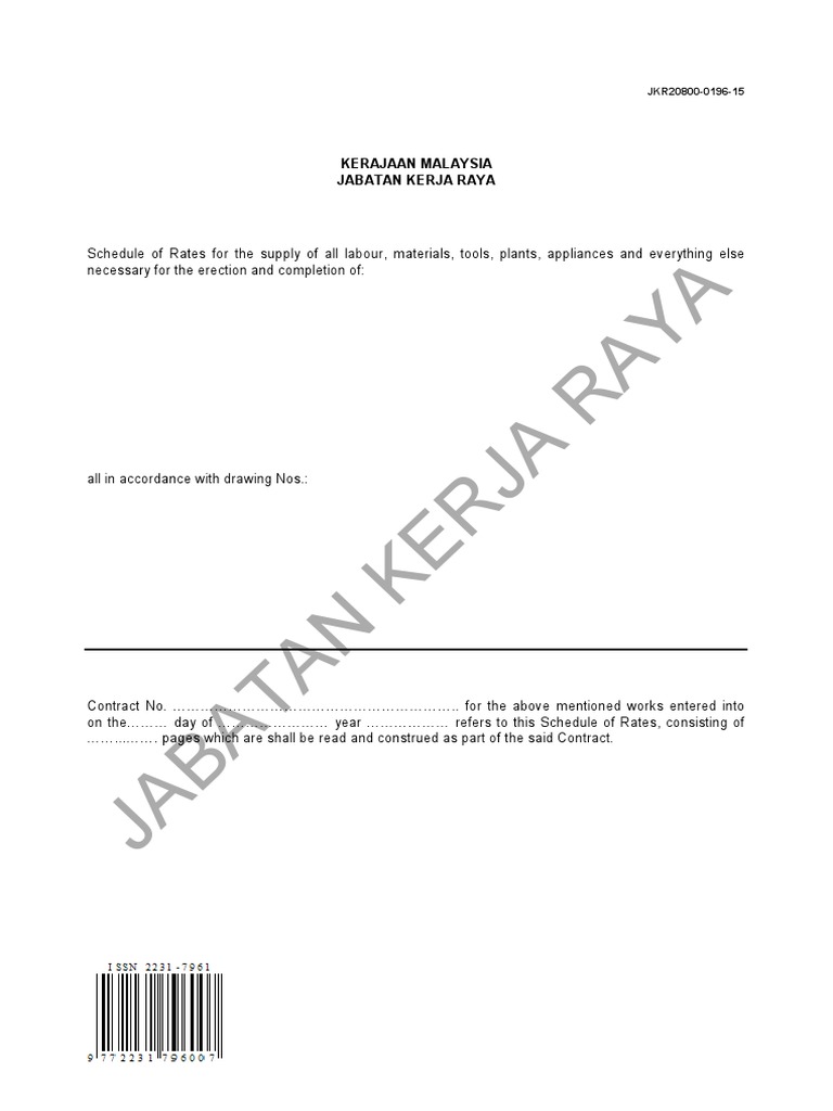 JKR Schedule of Unit Rates | PDF | Deep Foundation | Framing (Construction)