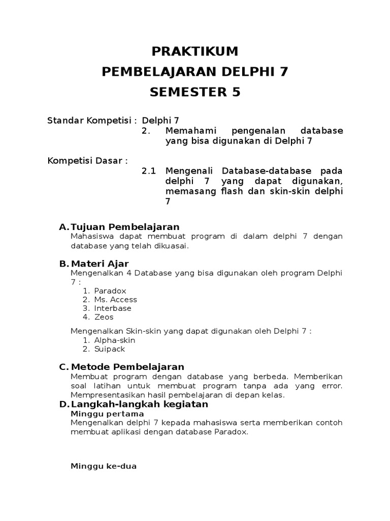 Praktikum Delphi 7 | PDF | Komputer