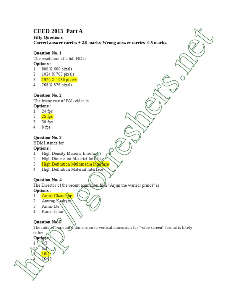 CEED 2013 Question Paper with Answers pdf Download | Drawing | Belt ...