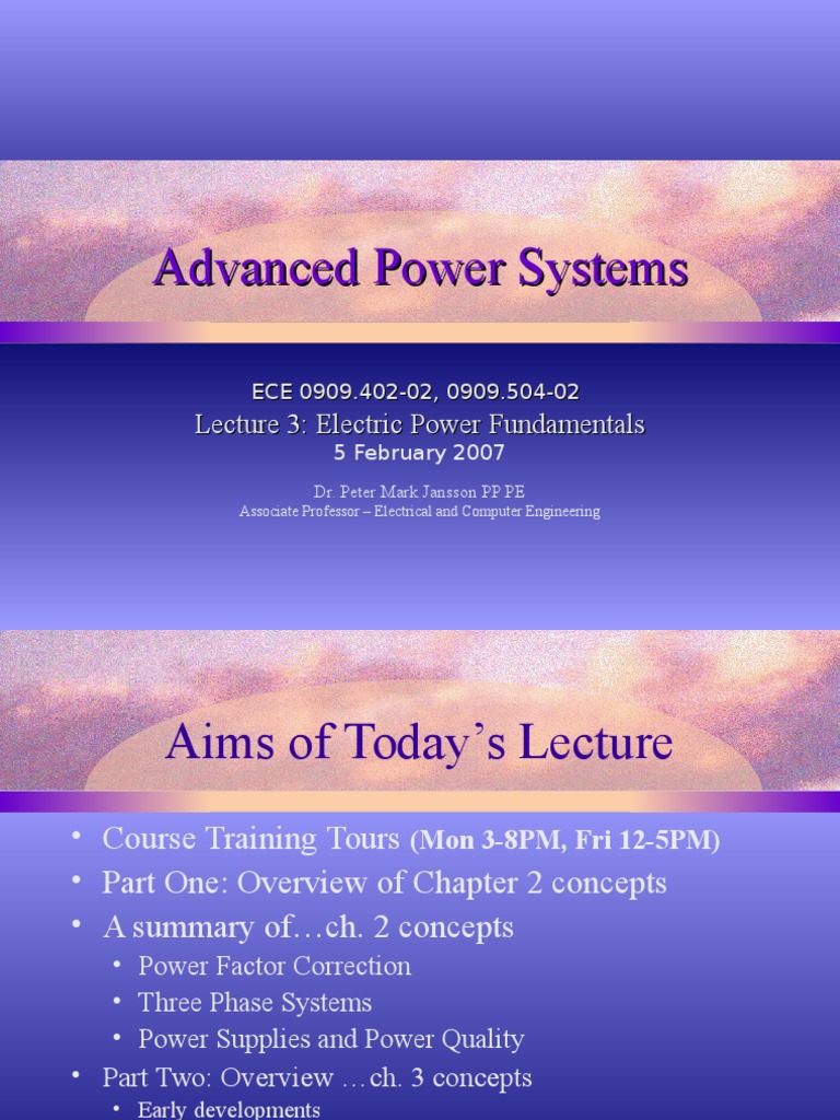 Advanced Power Systems Overview | PDF | Electric Power Distribution ...