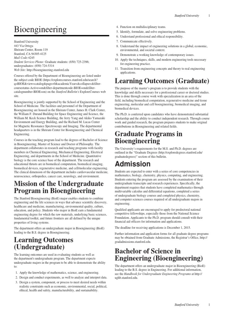 Bioengineering | PDF | Thesis | Doctor Of Philosophy