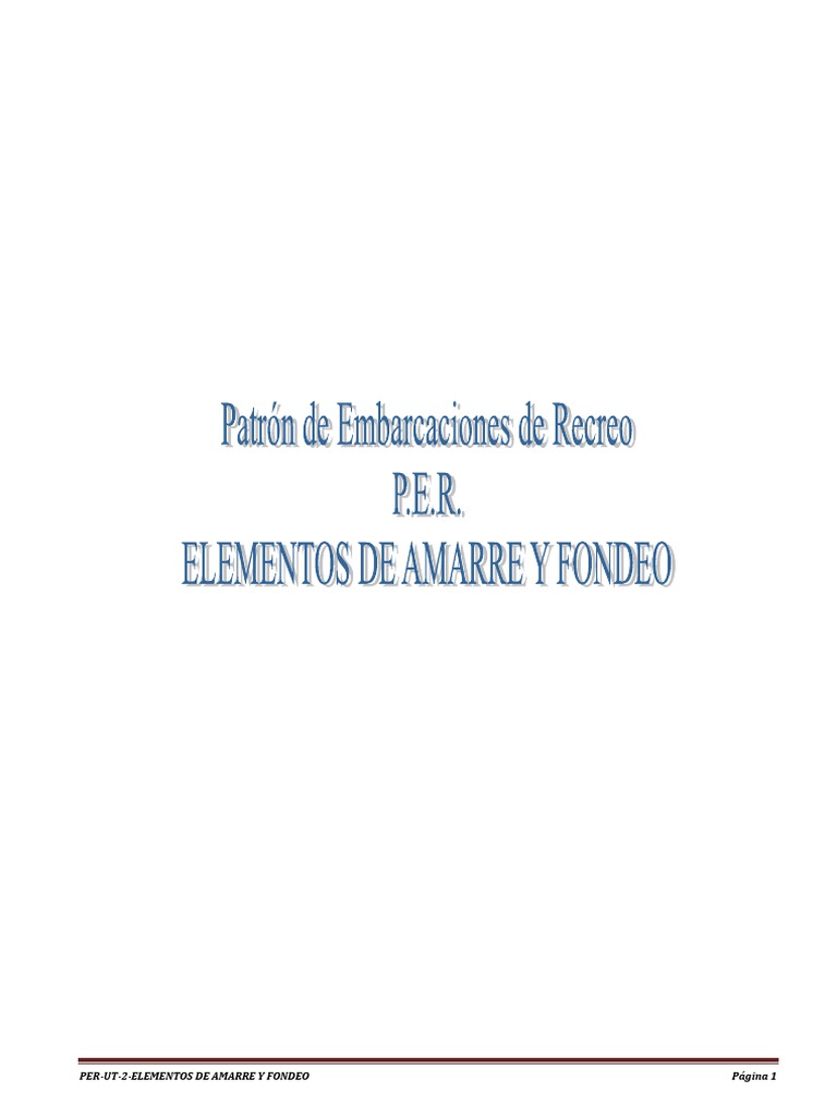 Elementos de Amarre y Fondeo | PDF | Ancla | Aluminio