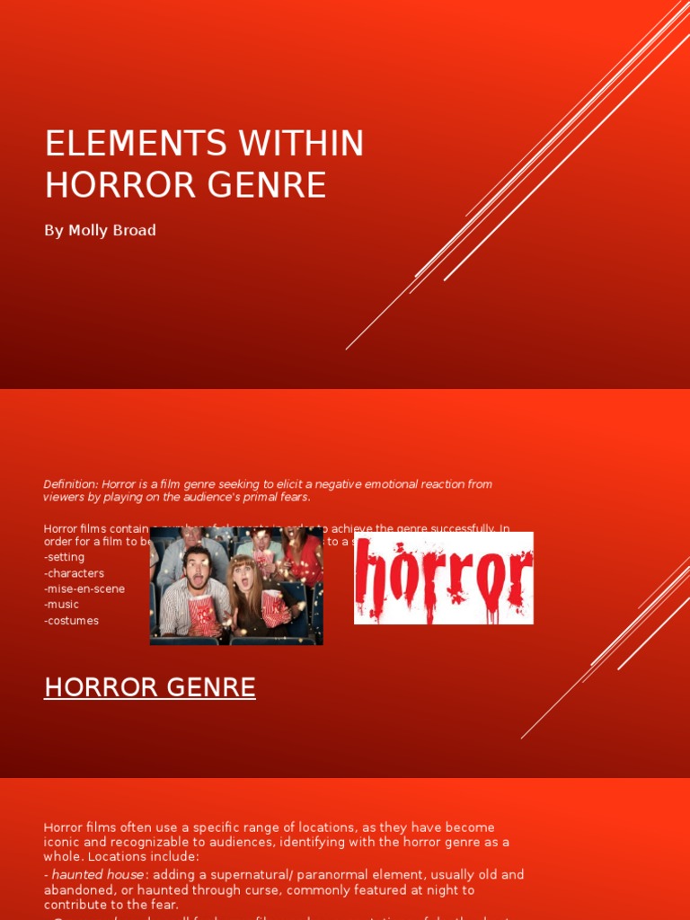 Key Elements of Horror Films | PDF | Art | Mystery, Thriller & Crime ...