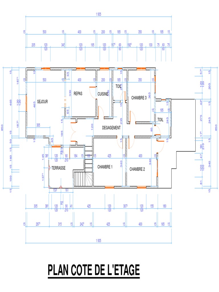 Plan de Cotation R+1 | PDF