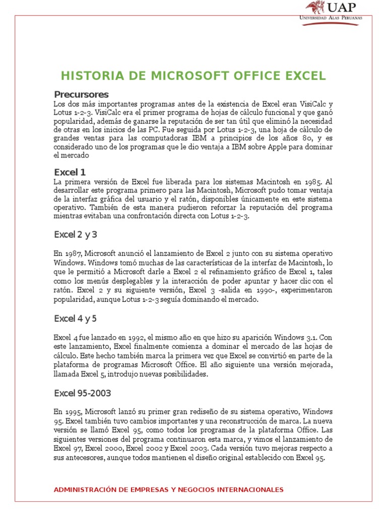 La evolución de Microsoft Excel: desde sus precursores hasta su ...