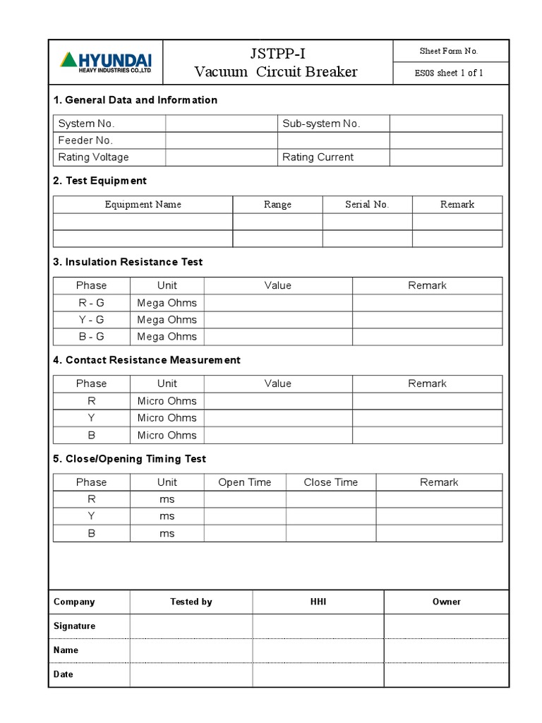 ES08 (VCB Test Sheet) | PDF | Technology & Engineering