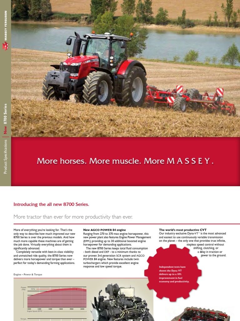 Massey Ferguson 8700 Series Specsheet | PDF | Engines | Turbocharger