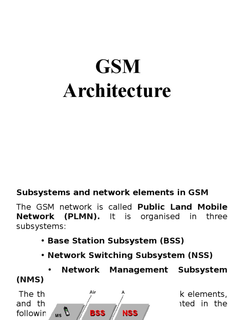 Overview of GSM Network Architecture | PDF | Technology & Engineering