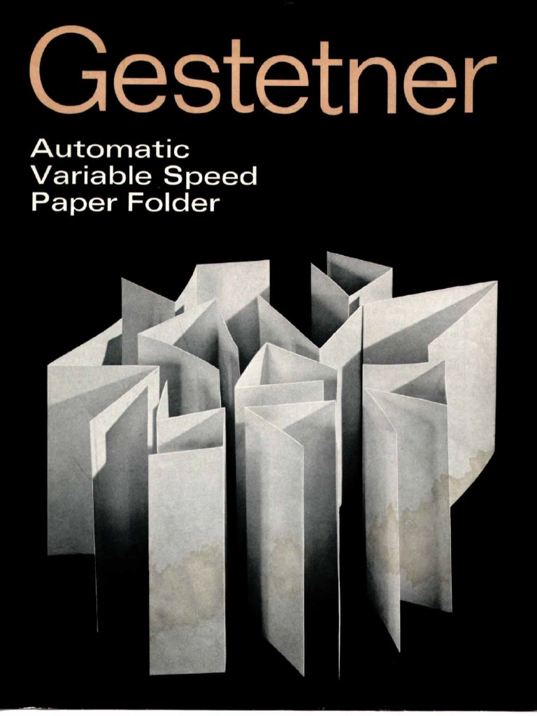 Gestetner Variable Speed Paper Folder, Model 'G' | PDF