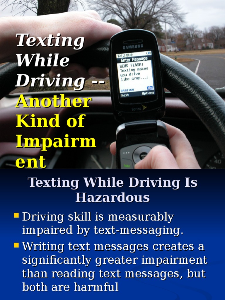 Dangers of Texting While Driving | PDF | Driving | Text Messaging