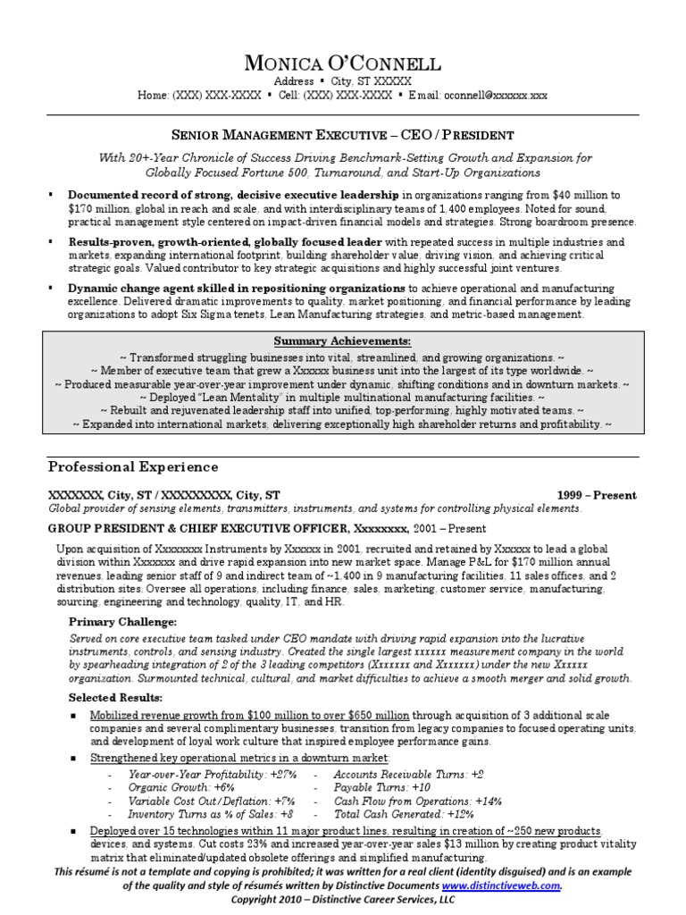 Sample Resume President Resume | PDF | Sales | Strategic Management