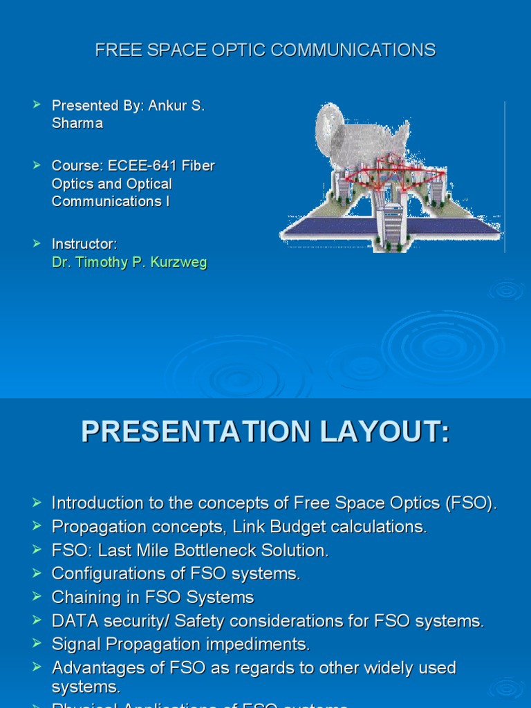Free Space Optic Communications | PDF | Internet Access | Fiber Optic ...