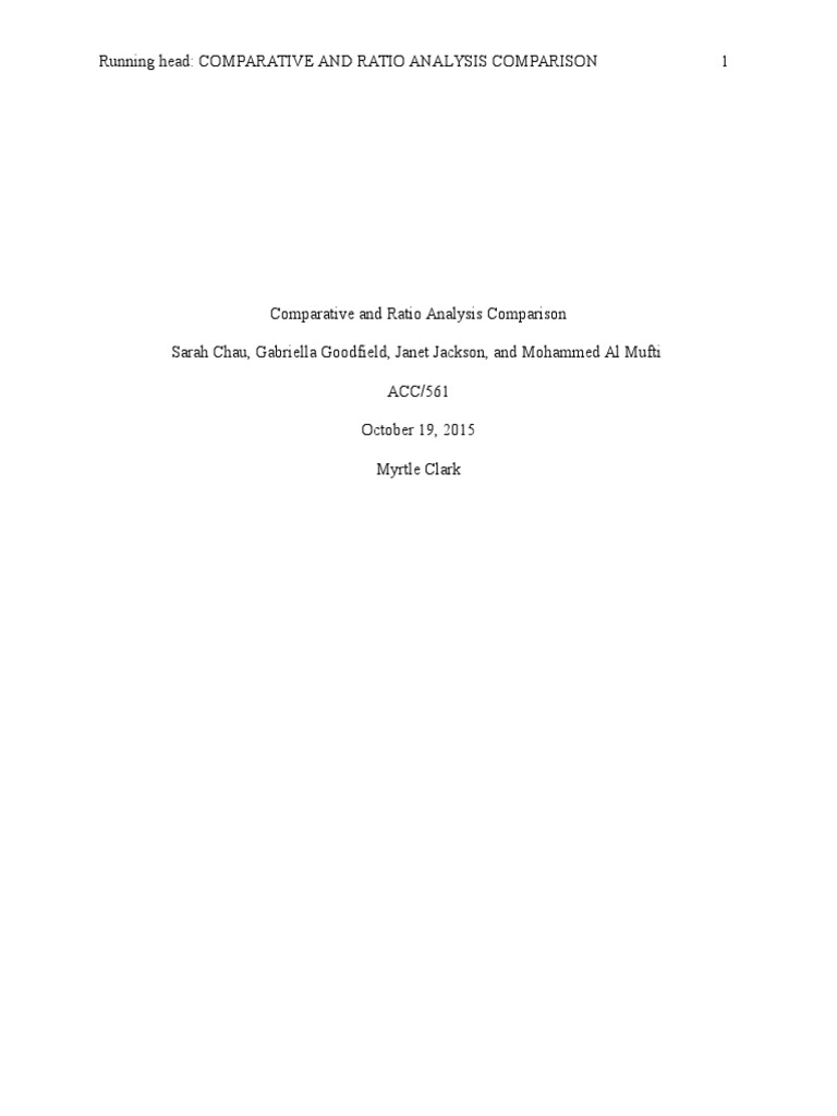 Comparative and Ratio Analysis | PDF | Financial Statement | Ratio