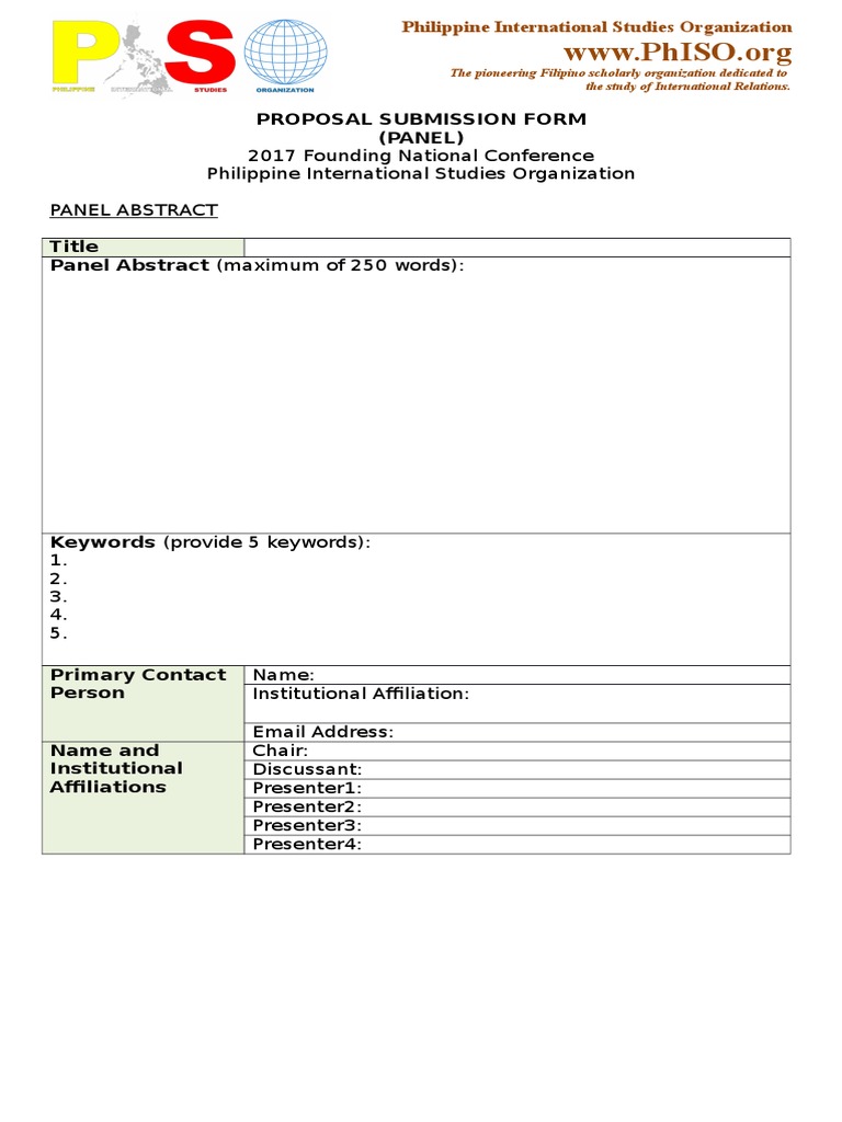 Panel Proposal Submission Form | PDF