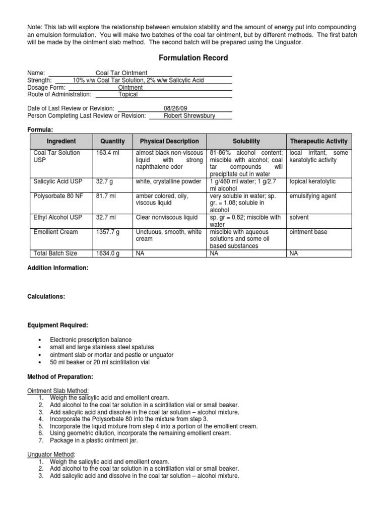 Coal Tar Ointment | Topical Medication | Solution