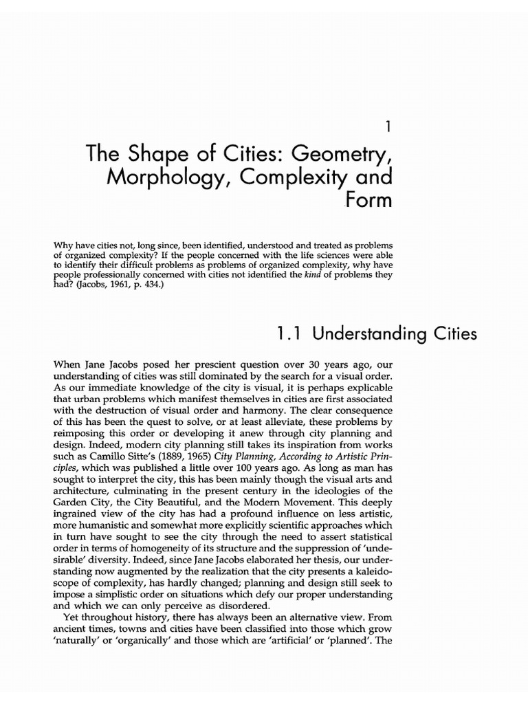 The Shape of Cities: Geometry, Morphology, Complexity and Form | PDF
