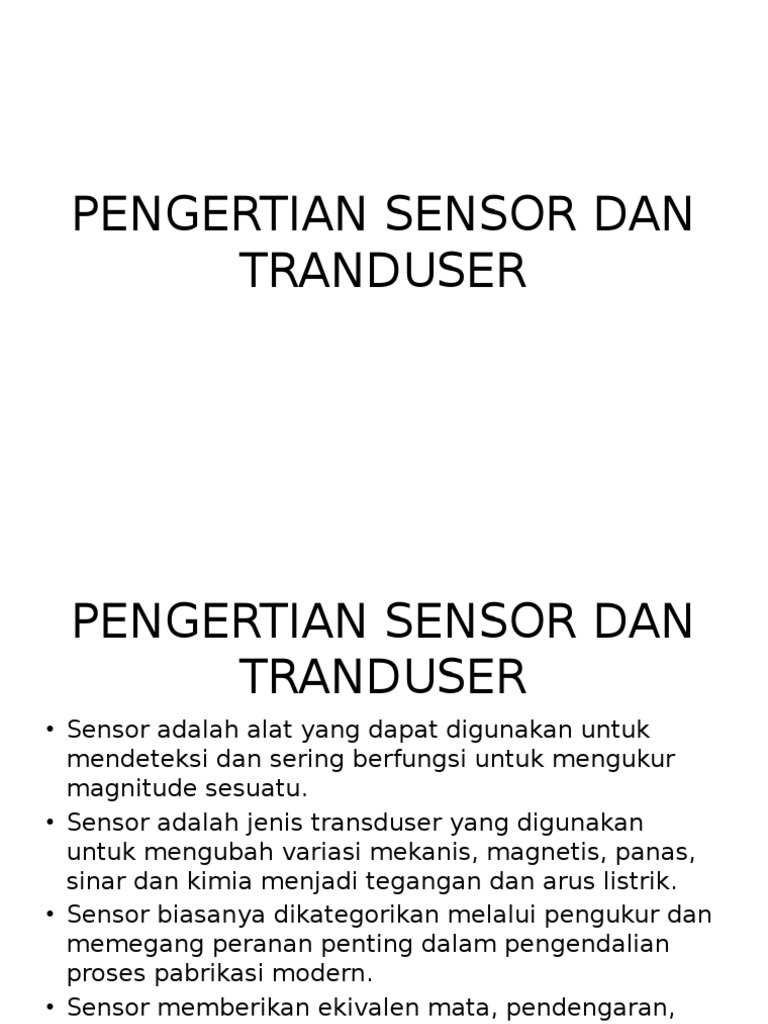 Pengertian Sensor Dan Tranduser | PDF