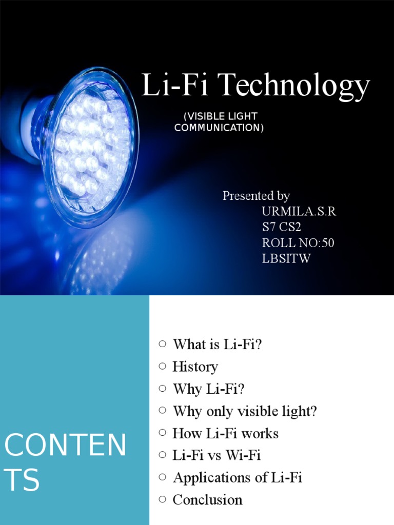 Li-Fi Technology Seminar | PDF | Wireless Networking | Networking