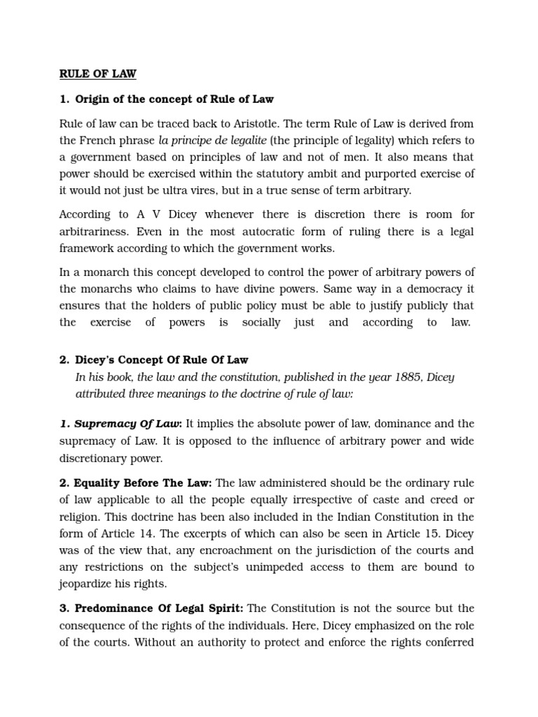 Rule of Law | PDF | Rule Of Law | Supreme Court Of India