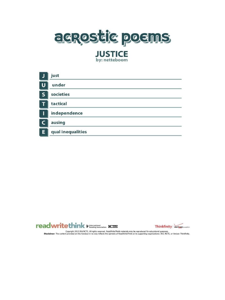 Acrostic Justice | PDF