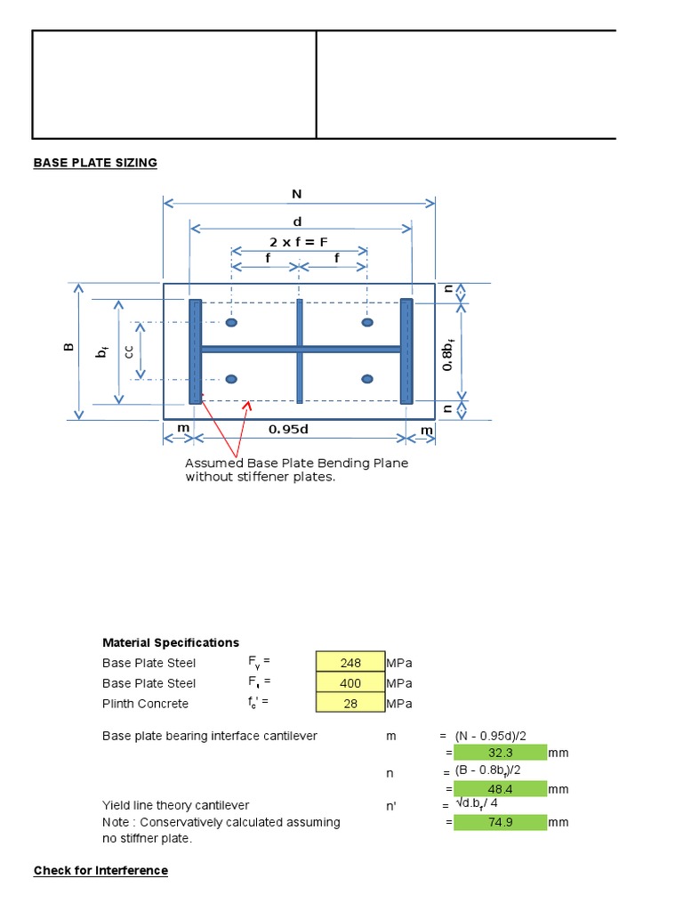 Base Plate Thickness | PDF | Column | Structural Steel