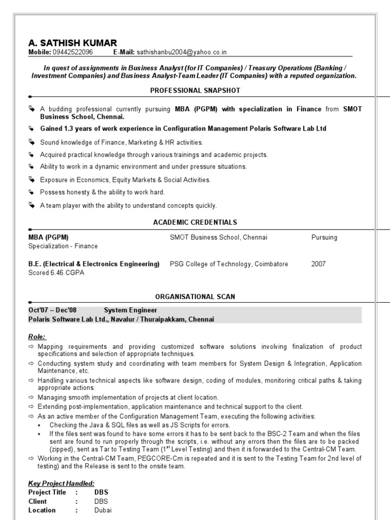 Sathish Resume | Download Free PDF | Computing | Engineering