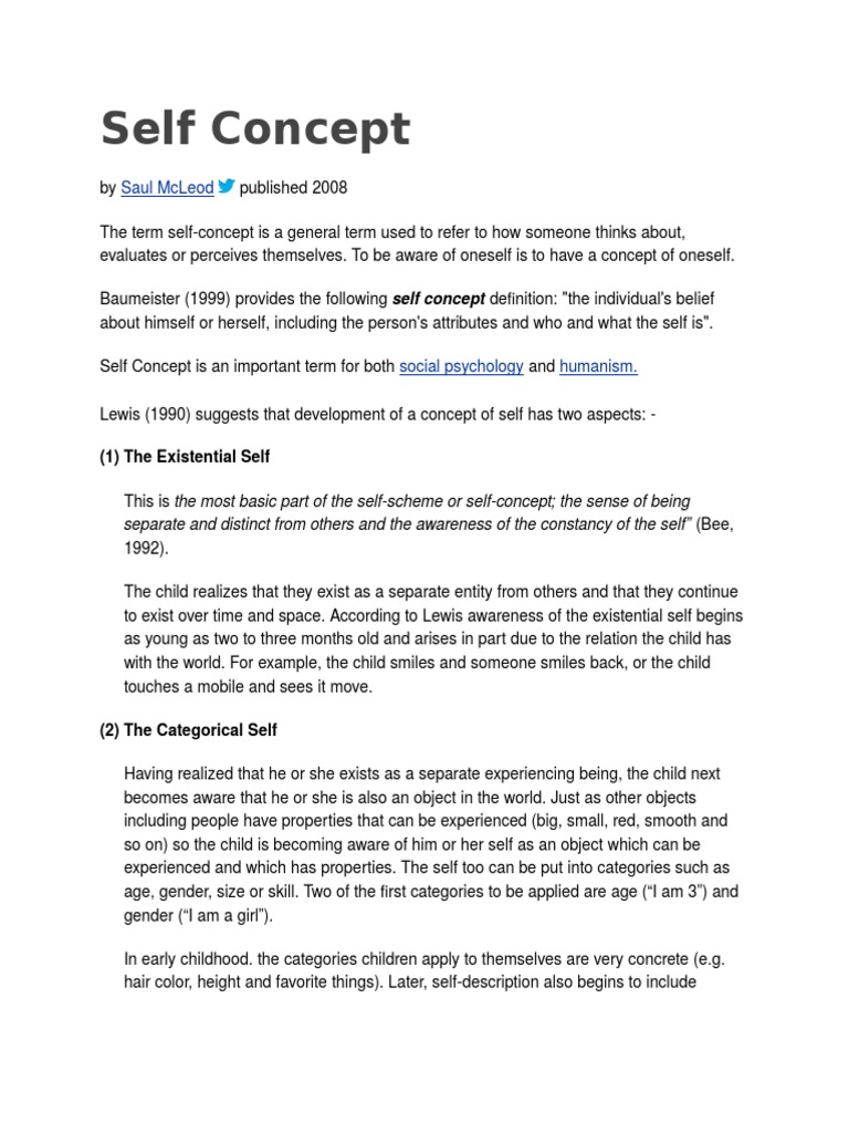 Self Concept 101 | PDF | Self Concept | Self