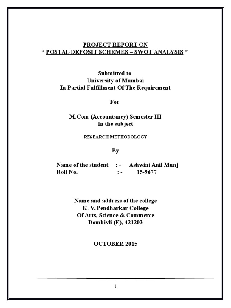 SWOT Analysis of Postal Deposit Schemes | PDF | Swot Analysis | Money