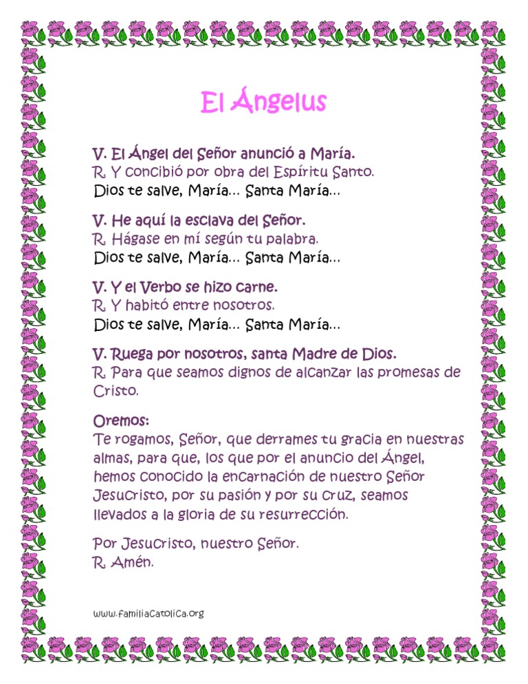 El Ángelus | PDF | Creencia y doctrina cristiana | Comportamiento religioso y experiencia