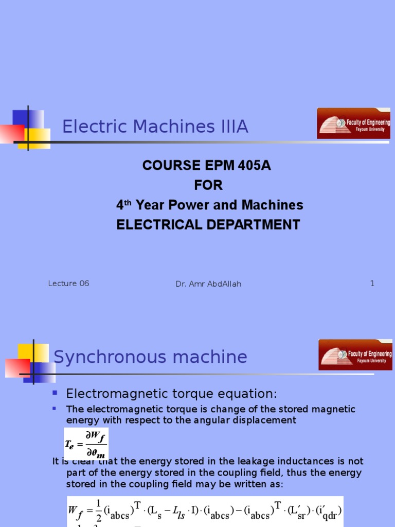 Machines EPM405A Presentation 06 | PDF | Theoretical Physics | Mechanics