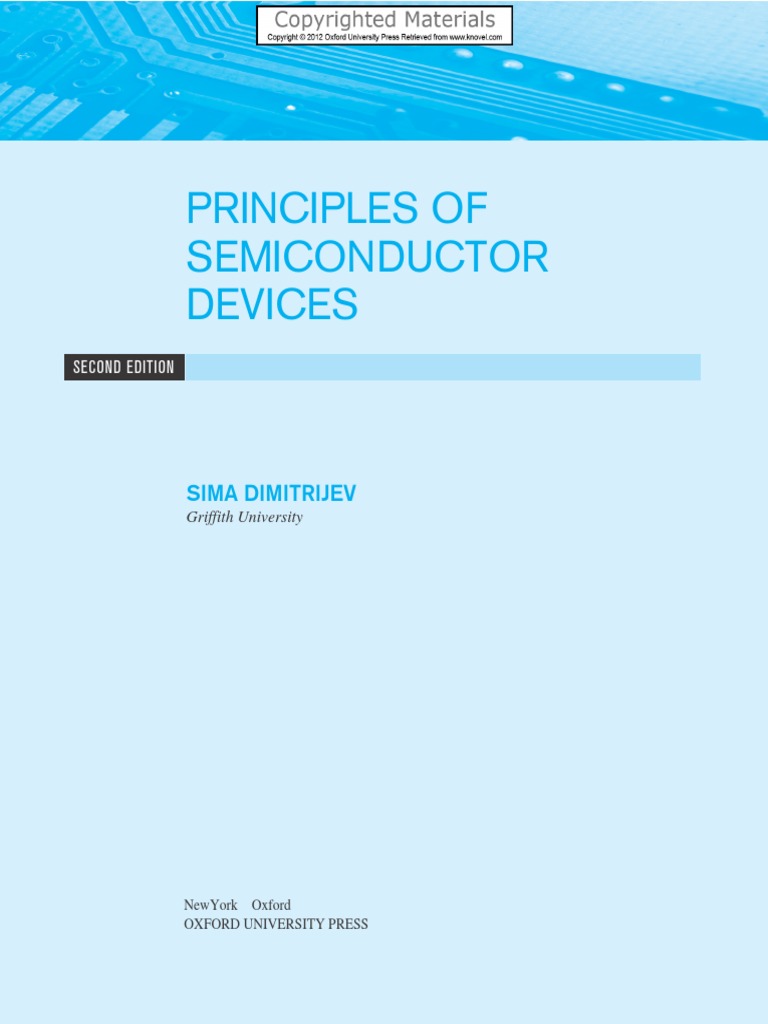 Principles of Semiconductor Devices | PDF | Doping (Semiconductor ...