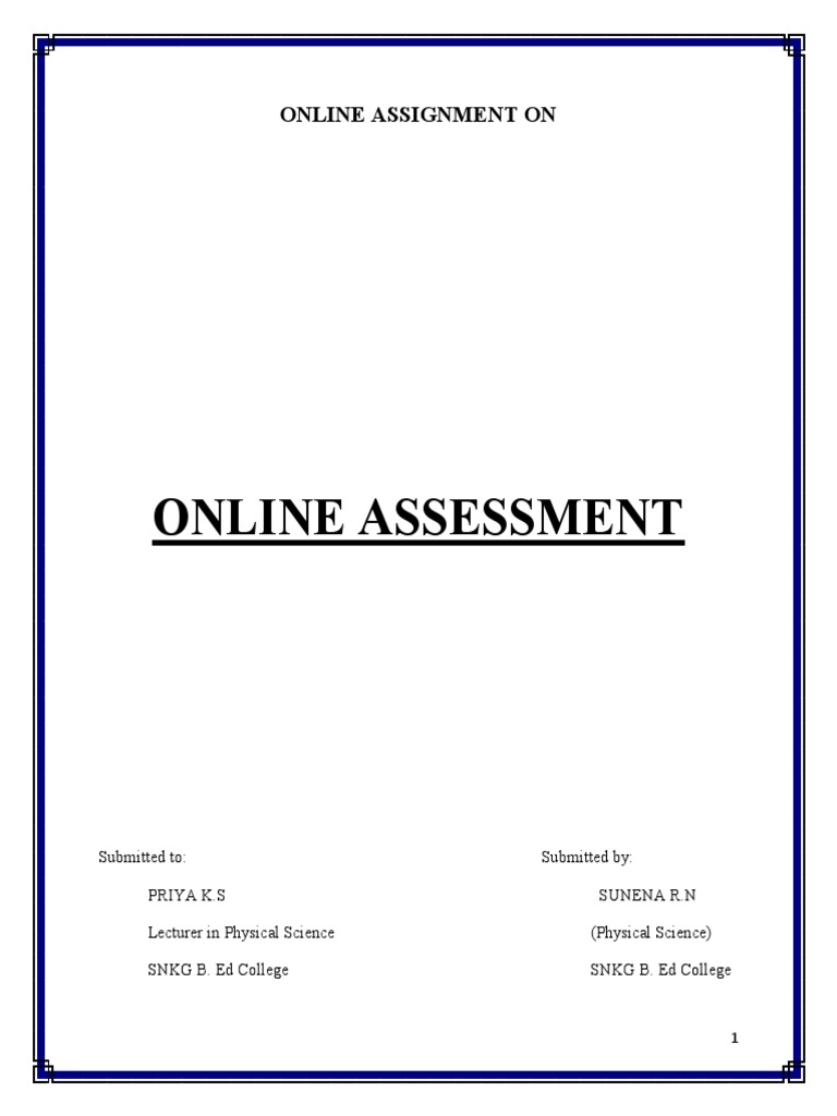 Online Assignment | PDF | Educational Assessment | Educational Technology