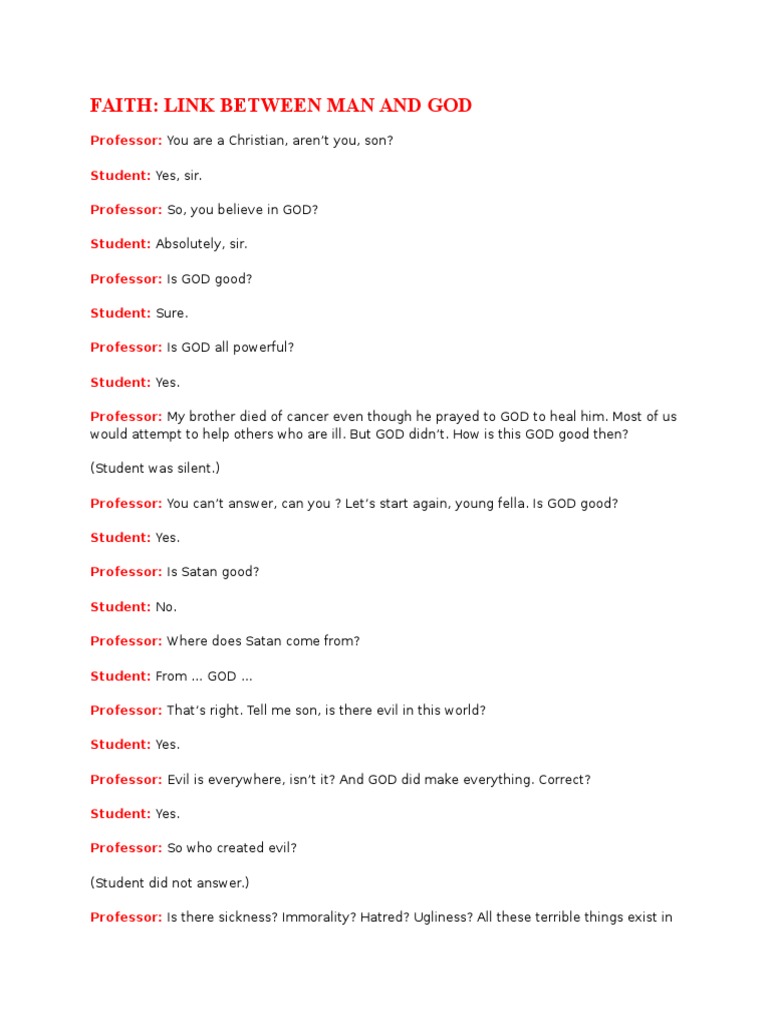 Faith: Link Between Man and God | PDF | God | Heat