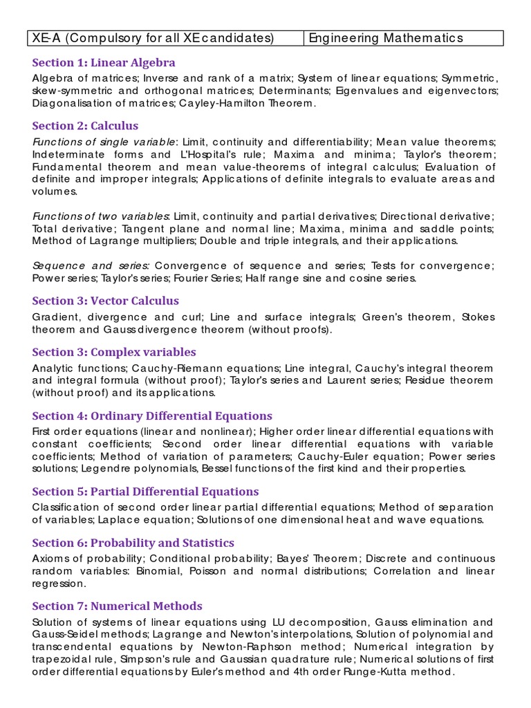 Engineering Mathematics | PDF | Differential Calculus | Integral