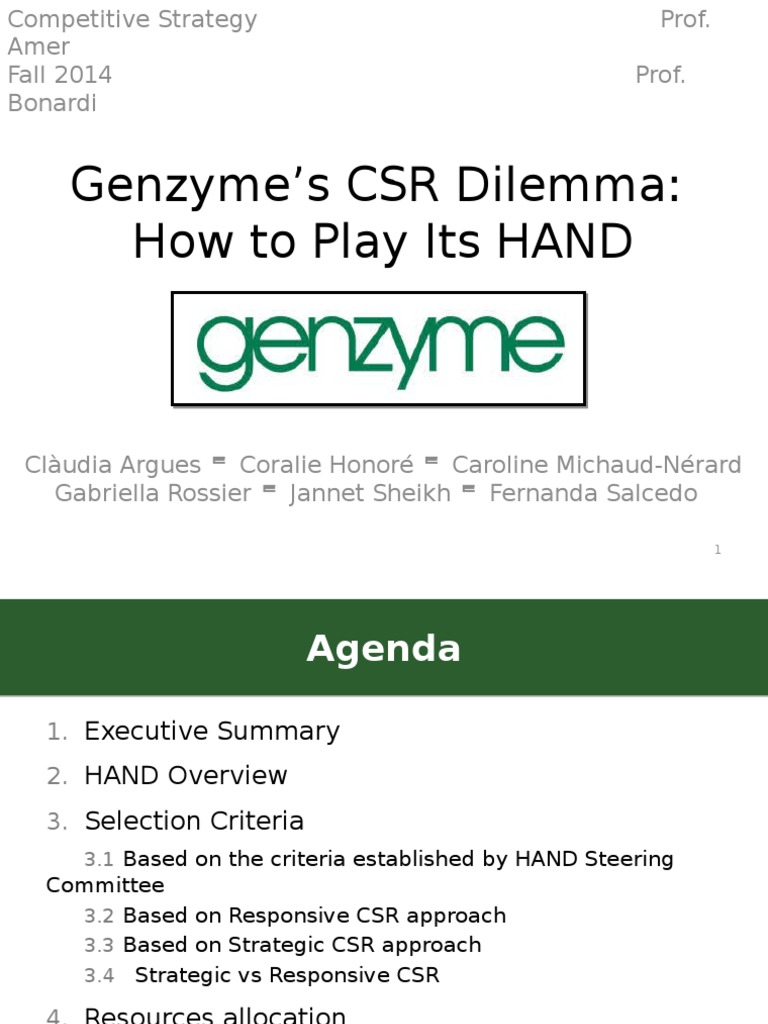 Genzyme Case | PDF | Corporate Social Responsibility | Tuberculosis