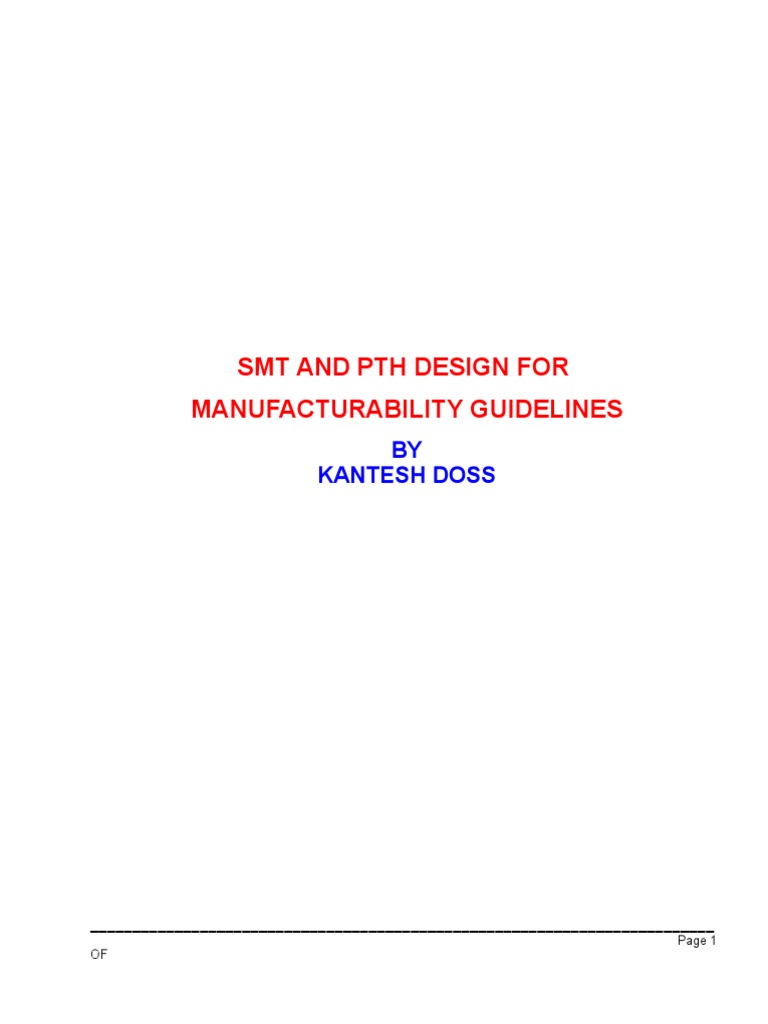 SMT and Through Hole DFM Guidelines | Download Free PDF | Printed ...