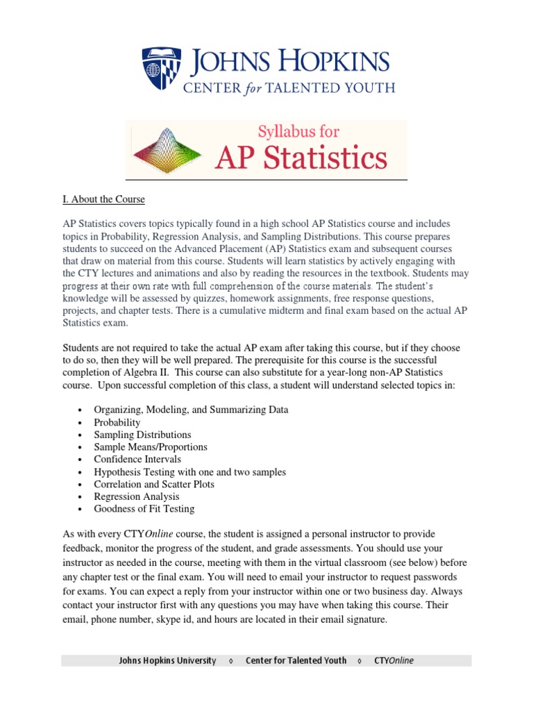 AP Statistics Syllabus | PDF | Statistics | Test (Assessment)