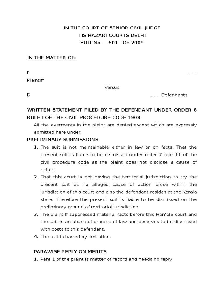 DPC - Sample Pleadings & Conveyancing.doc | Partnership | Lawsuit ...